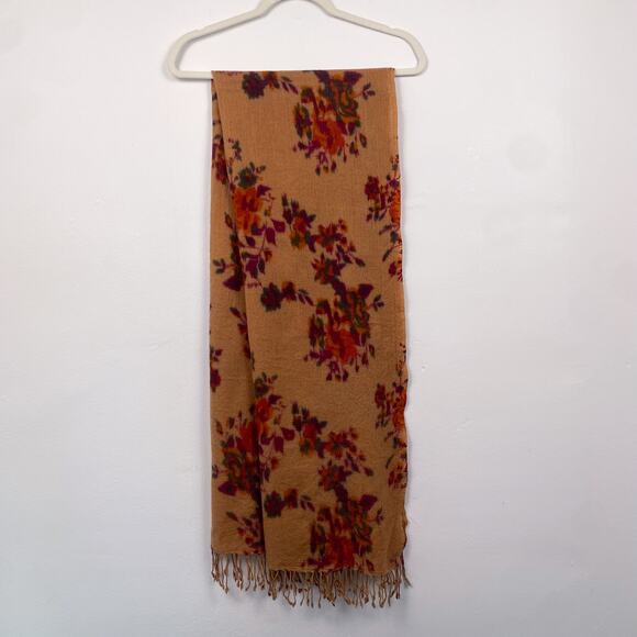 Matta | Accessories | Matta New York 0 Wool Floral Print Fringe Scarf ...